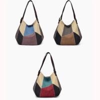China Canvas Tote Bag for Women 2026 New Arrival Patchwork Color-Blocking Large Capacity Artsy Shoulder Travel & Daily Tote Bag for sale