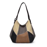 China Canvas Tote Bag for Women 2026 New Arrival Patchwork Color-Blocking Large Capacity Artsy Shoulder Travel & Daily Tote Bag for sale