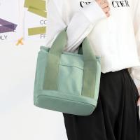 China Small Zippered Japanese Layered Bag Niche Ladies' Shoulder Tote Bag Handheld Thickened Canvas Phone Bucket Tote Bags with Logo for sale
