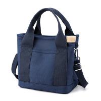 China Small Zippered Japanese Layered Bag Niche Ladies' Shoulder Tote Bag Handheld Thickened Canvas Phone Bucket Tote Bags with Logo for sale