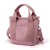 China Small Zippered Japanese Layered Bag Niche Ladies' Shoulder Tote Bag Handheld Thickened Canvas Phone Bucket Tote Bags with Logo for sale