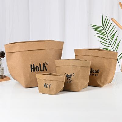 China Manufacturer Wholesale Nordic-Style Washable Kraft Paper Bags Water-Resistant Tear-Proof Refrigerator Storage Bags Reusable for sale