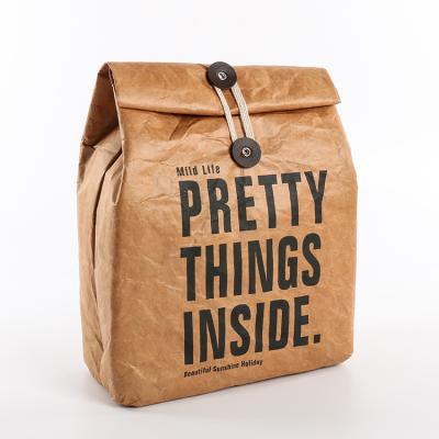 China DuPont/Tyvek Paper Bags Black Logo Washable Waterproof Paper Bags Lunch Box Takeout DuPont Paper Insulated Bags Ice Packs for sale