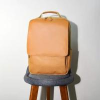 China Manufactures Custom Male Brown Washable Kraft Paper Bag Softback Backpack With Front Flap for sale