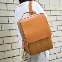 China Manufactures Custom Male Brown Washable Kraft Paper Bag Softback Backpack With Front Flap for sale