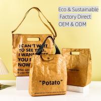 China Custom DuPont Paper Handheld Lunch Bags with Logo Printing Custom-Made Thermal insulation Packaging Washable Tyvek Paper Bags for sale