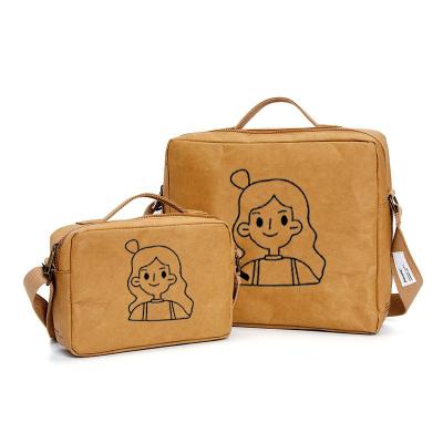 China Customized DuPont Paper Crossbody Bags with Logo Printing Washable for Gifts Lightweight Easy to Carry Zipper Closure Bags for sale