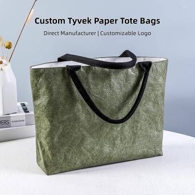 China Custom Logo DuPont Paper Tote Bags Cultural & Creative Gifts Washable & Tear-Resistant Tyvek Paper Tote Bags Vintage Styles for sale