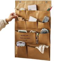 China Japanese Washable Kraft Paper Storage Pouch Wall-Hanging Bedside Door-Back Organizer Multi-Purpose Bag for Household Clutter for sale