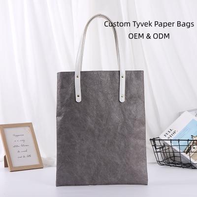 China Tyvek Washable Paper Bags DuPont Customizable Logo Printing Wholesale Handle Shopping Bags Eco-Friendly Material Paper for sale
