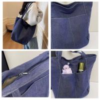 China New Style Shoulder Tote Bag Denim Made 2026 College Student Class Tote Bag Underarm Large Capacity Bag Women's Commuting Use for sale