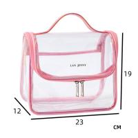 China PVC Clear Makeup Bags for Women Wholesale Modern-Style Transparent Portable Handheld Minimalist Waterproof Travel Toiletry Pouch for sale