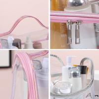 China PVC Clear Makeup Bags for Women Wholesale Modern-Style Transparent Portable Handheld Minimalist Waterproof Travel Toiletry Pouch for sale