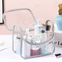 China PVC Clear Makeup Bags for Women Wholesale Modern-Style Transparent Portable Handheld Minimalist Waterproof Travel Toiletry Pouch for sale