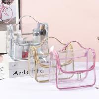 China PVC Clear Makeup Bags for Women Wholesale Modern-Style Transparent Portable Handheld Minimalist Waterproof Travel Toiletry Pouch for sale