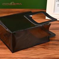 China Customized Black PVC Handheld Bag Glossy Laser Fashion-Style Gift Bag Wedding Favor Handle Open Closure Shopping Bag for sale