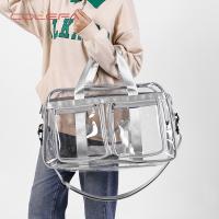 China PVC Transparent Travel Tote Bag Women's Large Capacity Shopping Fashionable Personalized Backpack Fully Waterproof Student School Bag for sale
