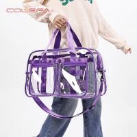 China PVC Transparent Travel Tote Bag Women's Large Capacity Shopping Fashionable Personalized Backpack Fully Waterproof Student School Bag for sale
