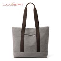 China New Style Shoulder Tote Bag Ladies Minimalist Fashion Korean-Style Large Capacity Color-Blocked Patchwork Versatile Canvas Bag for sale