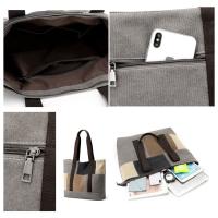 China New Style Shoulder Tote Bag Ladies Minimalist Fashion Korean-Style Large Capacity Color-Blocked Patchwork Versatile Canvas Bag for sale