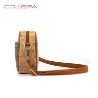 China Hot-selling Bark-Print Crossbody Bag Cork Checkered Print Eco-friendly Bags Small Square Shaped Fashion Essential Women's Bag for sale