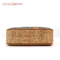 China Hot-selling Bark-Print Crossbody Bag Cork Checkered Print Eco-friendly Bags Small Square Shaped Fashion Essential Women's Bag for sale