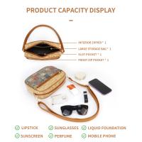 China Hot-selling Bark-Print Crossbody Bag Cork Checkered Print Eco-friendly Bags Small Square Shaped Fashion Essential Women's Bag for sale