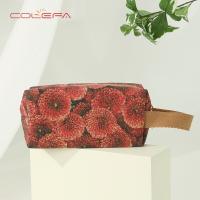 China New Casual Fashion Women's Cosmetic Bag Ethnic-Style Handheld Large-Capacity Eco Bark Cork Makeup Bag Rectangular Storage Pouch for sale
