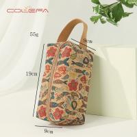 China New Casual Fashion Women's Cosmetic Bag Ethnic-Style Handheld Large-Capacity Eco Bark Cork Makeup Bag Rectangular Storage Pouch for sale