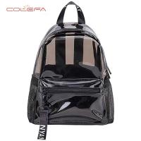 China Black Transparent Backpack Modern Style Fashion Waterproof PVC Jelly Backpack Summer Travel Beach Commuting Bag with Logo for sale