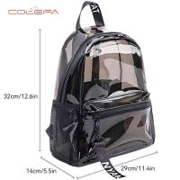 China Black Transparent Backpack Modern Style Fashion Waterproof PVC Jelly Backpack Summer Travel Beach Commuting Bag with Logo for sale
