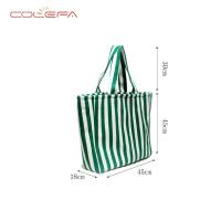 China New Arrival Striped Canvas Tote Bag Fashion Popular Multi-Color Large Capacity Women's Tote Bag for Beach & Daily Commuting for sale