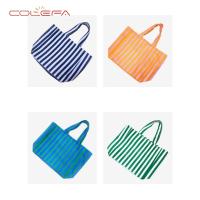 China New Arrival Striped Canvas Tote Bag Fashion Popular Multi-Color Large Capacity Women's Tote Bag for Beach & Daily Commuting for sale