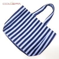 China New Arrival Striped Canvas Tote Bag Fashion Popular Multi-Color Large Capacity Women's Tote Bag for Beach & Daily Commuting for sale