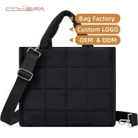 China Quilted Cotton Crossbody Bag Lightweight Puffy Tote with Large Capacity Adjustable Shoulder Strap for Shoulder Carry for sale