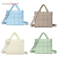 China Quilted Cotton Crossbody Bag Lightweight Puffy Tote with Large Capacity Adjustable Shoulder Strap for Shoulder Carry for sale