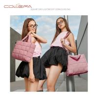 China Quilted Cotton Crossbody Bag Lightweight Puffy Tote with Large Capacity Adjustable Shoulder Strap for Shoulder Carry for sale