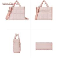 China Quilted Cotton Crossbody Bag Lightweight Puffy Tote with Large Capacity Adjustable Shoulder Strap for Shoulder Carry for sale