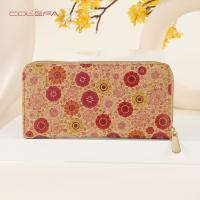 China Retro Women's Long-Style Zippered Wallet Phone Case with Printing Bestseller Eco-Friendly Cork Bark Wallet Travel Souvenir for sale