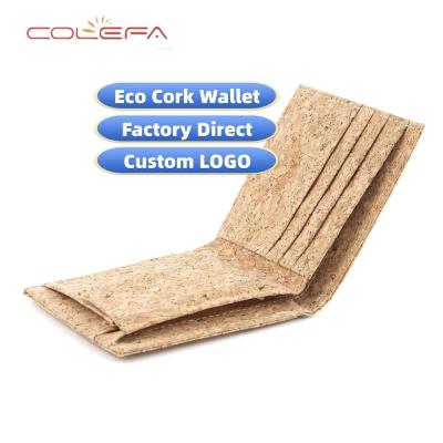 China Retro Women's Long-Style Zippered Wallet Phone Case with Printing Bestseller Eco-Friendly Cork Bark Wallet Travel Souvenir for sale