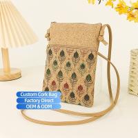 China Trendy Bohemian Cork Phone Pouch Women's Crossbody Bag with Adjustable Strap - Travel Souvenir Customization Available for sale