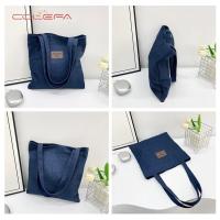 China Wholesale Denim Shoulder Bags for Women Casual Korean-Style Tote Bags Handbags for Tutoring Classes Available with LOGO for sale