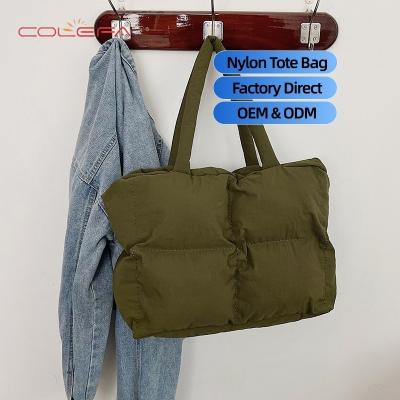 China Nylon Cotton-Filled Down Shoulder Bag Niche 2026 New Arrival Fall/Winter Large Capacity Pillow Bag Commuting Underarm Tote Bag for sale