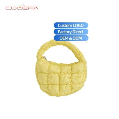 China Korean Pleated Cloud Bag Checkered Down-Filled Cotton Handbag 2026 New Arrival Casual Fashion Mini Tote Bag Wholesale for sale