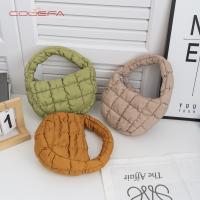China Korean Pleated Cloud Bag Checkered Down-Filled Cotton Handbag 2026 New Arrival Casual Fashion Mini Tote Bag Wholesale for sale