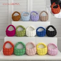China Korean Pleated Cloud Bag Checkered Down-Filled Cotton Handbag 2026 New Arrival Casual Fashion Mini Tote Bag Wholesale for sale