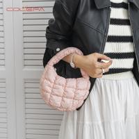 China Korean Pleated Cloud Bag Checkered Down-Filled Cotton Handbag 2026 New Arrival Casual Fashion Mini Tote Bag Wholesale for sale