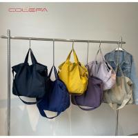 China Solid-Color Nylon Tote Bag Lightweight Versatile and Spacious Daily Commuting Bags Korean-Style Relaxed Shoulder Tote Bag for sale