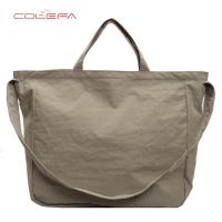 China Solid-Color Nylon Tote Bag Lightweight Versatile and Spacious Daily Commuting Bags Korean-Style Relaxed Shoulder Tote Bag for sale