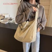 China Solid-Color Nylon Tote Bag Lightweight Versatile and Spacious Daily Commuting Bags Korean-Style Relaxed Shoulder Tote Bag for sale